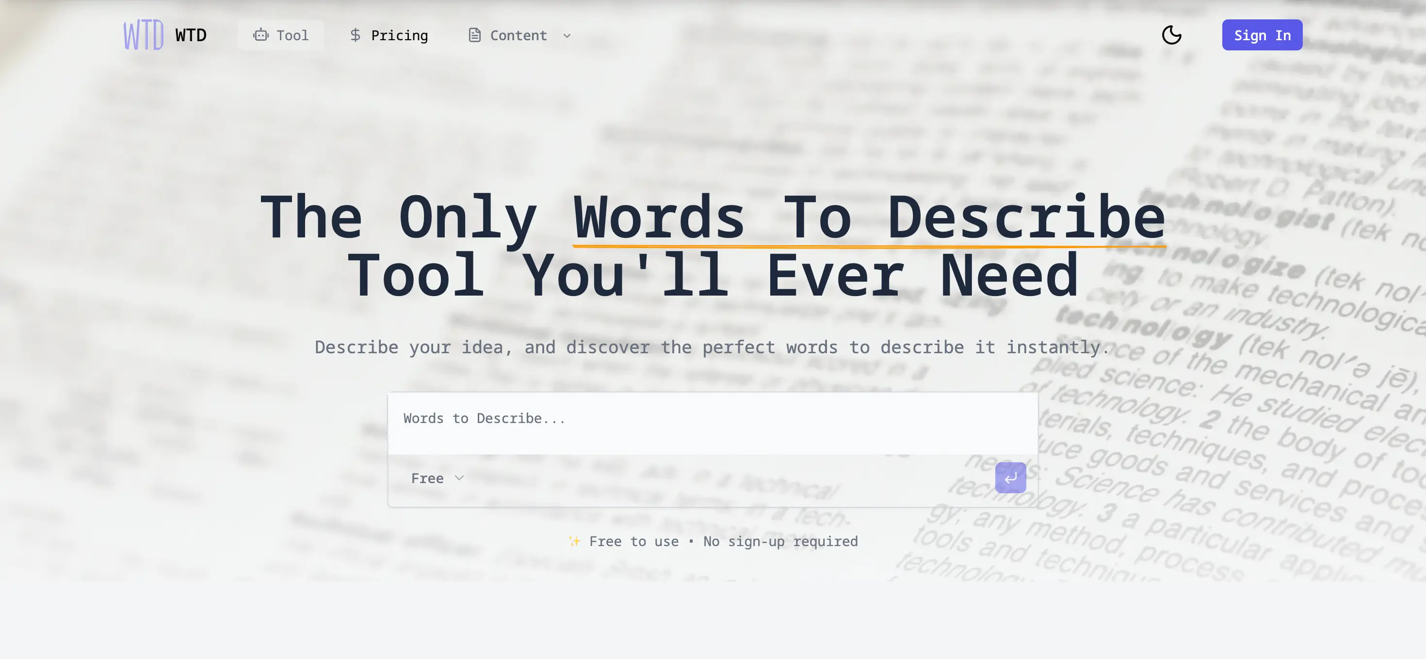 Words to Describe | Free Intelligent Descriptive Word Finder